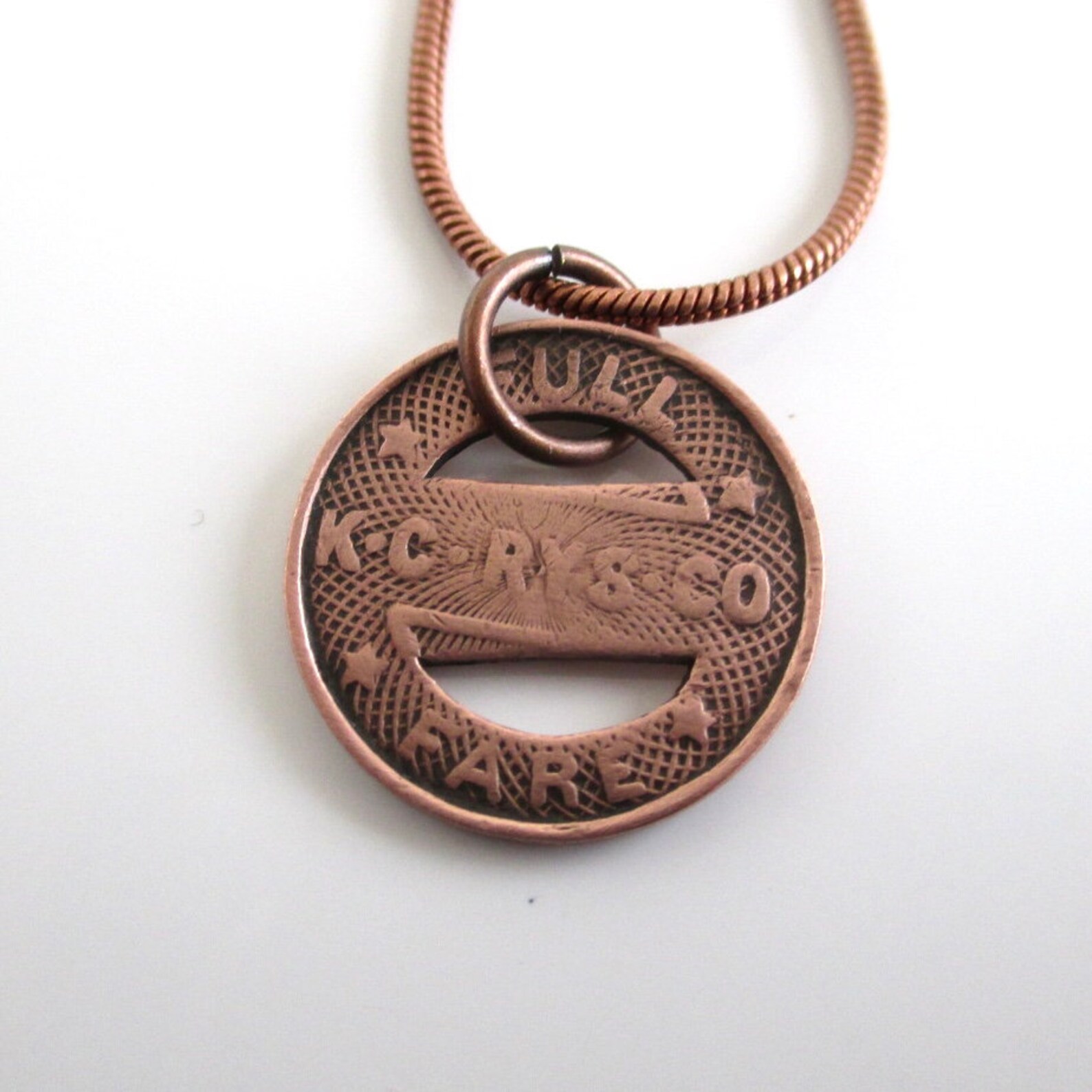 KANSAS CITY Transit Token Pendant Necklace Repurposed - Etsy