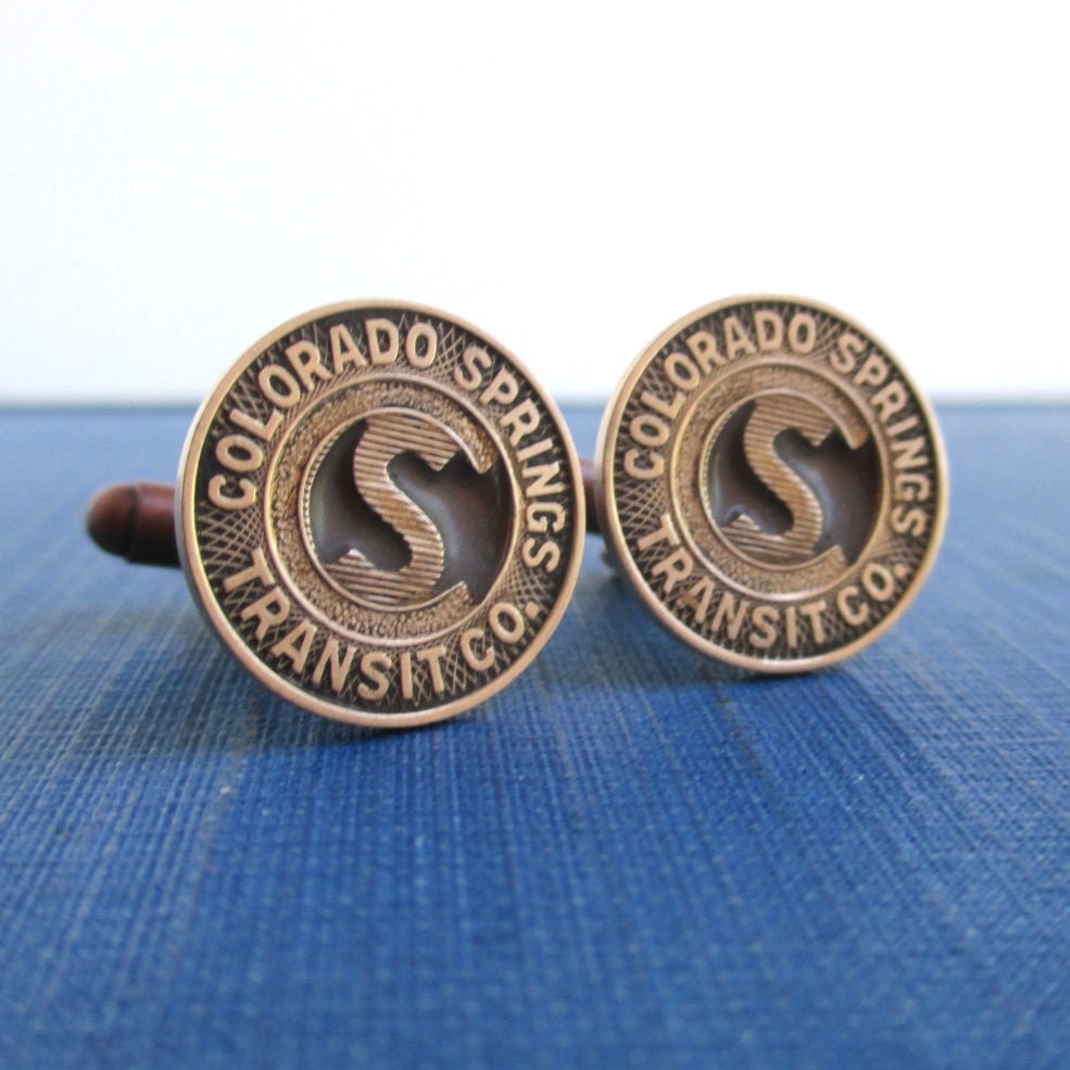 Colorado Springs Transit Token Cuff Links Repurposed Vintage | Etsy