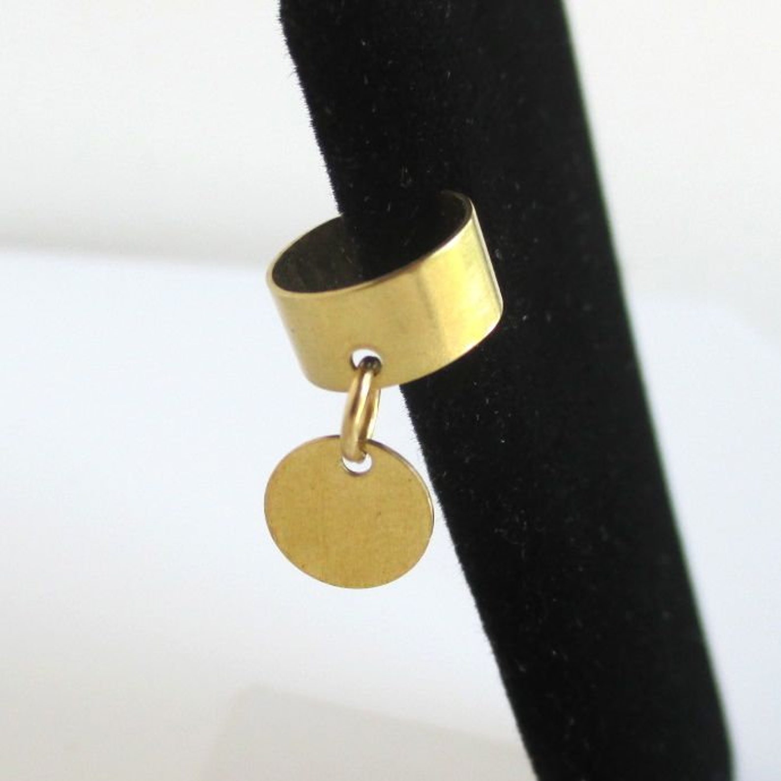 2 Solid Brass Ear Cuffs Gold Tone Dangle Cuff Earrings sold - Etsy