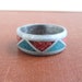 Red & Blue Stone Inlay Band Ring - Vintage Southwest Dark Silver Tone ...