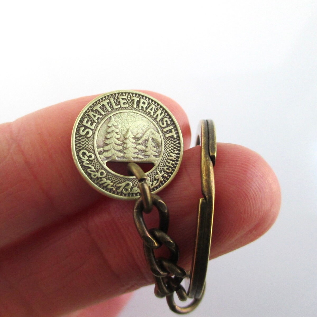 SEATTLE Transit Token Keychain Repurposed Vintage Key Chain | Etsy