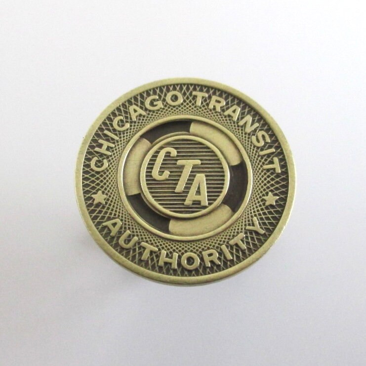 CHICAGO CTA Token Cuff Links Repurposed Vintage Gold Tone | Etsy