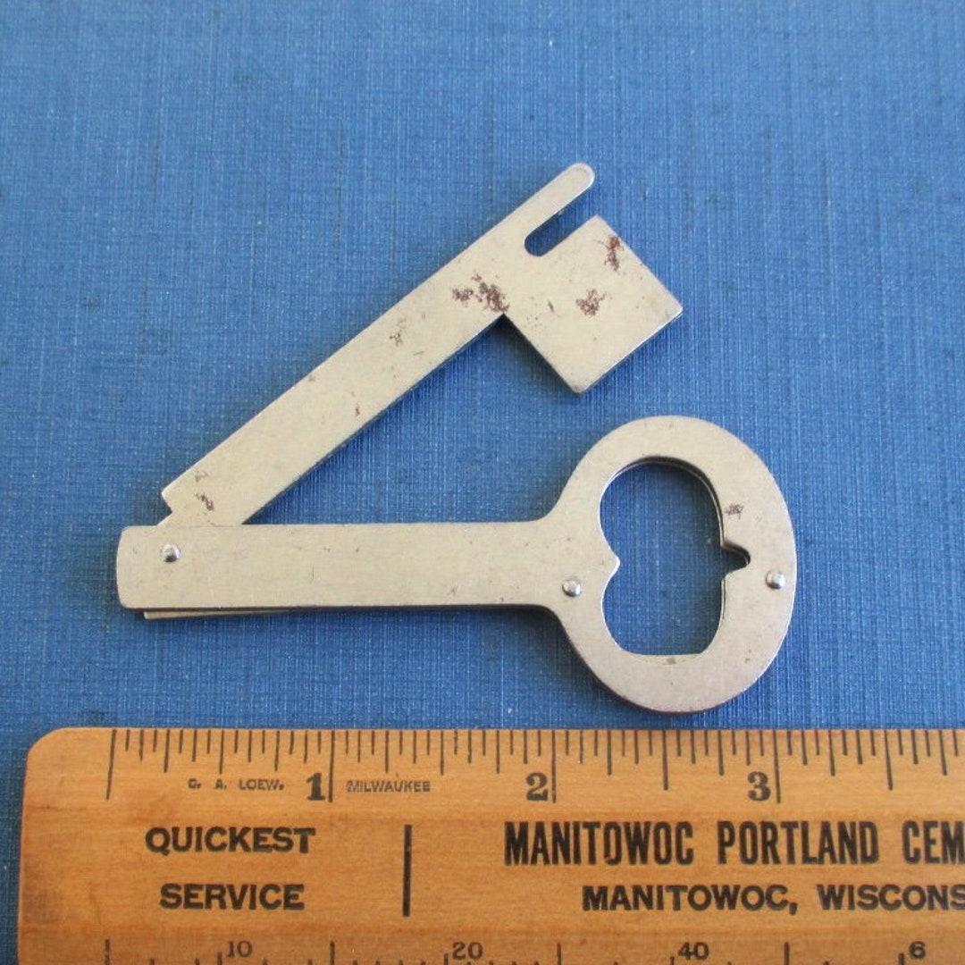 Folding Flat Skeleton Key Vintage, Extra Large Silver Tone 5 1/2 Long ...