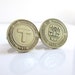 BOSTON T Token Cuff Links Repurposed Vintage Gold Tone MBTA Coins front ...