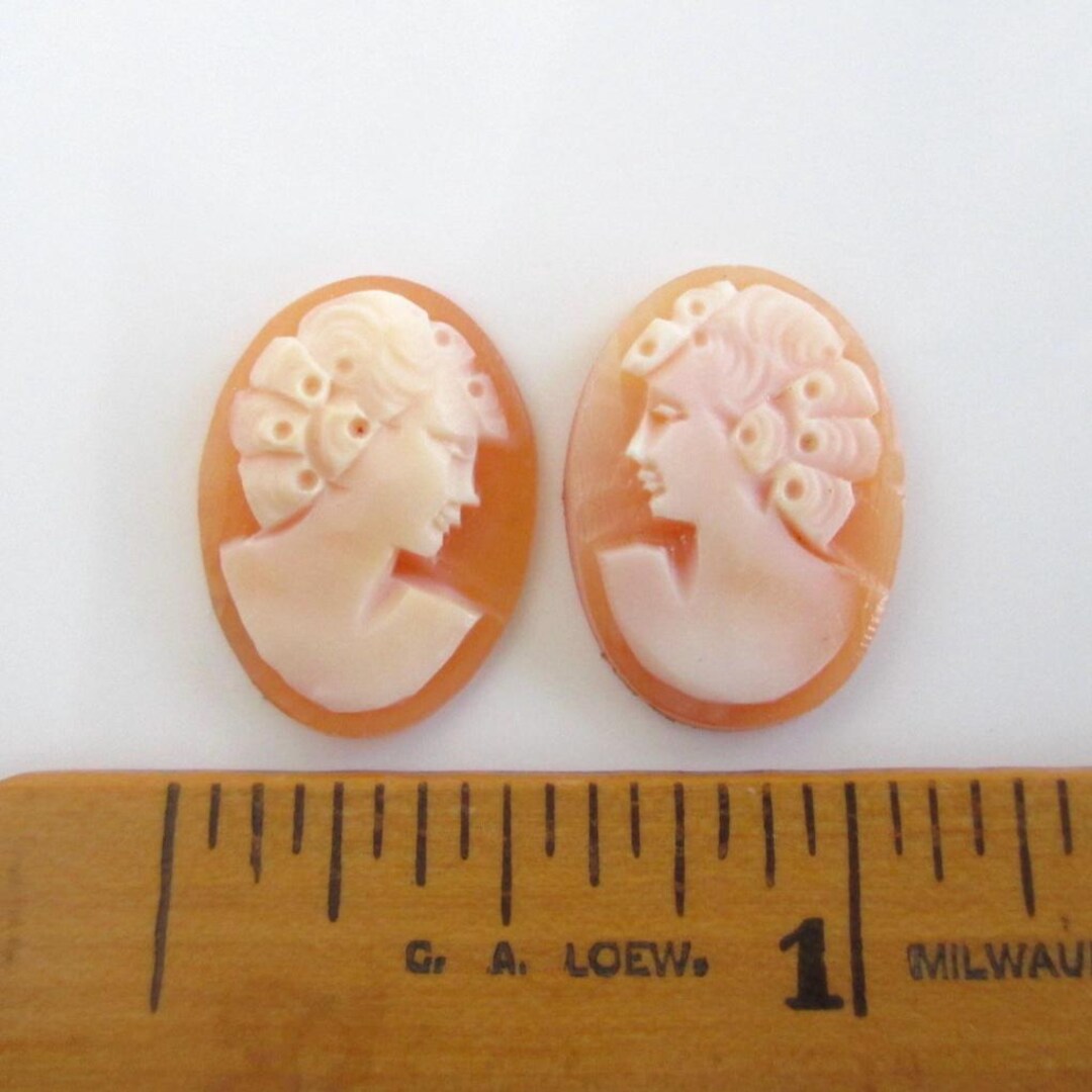 2 Carved Shell Cameos - Vintage / Antique Loose Hand Carved Cameos ...