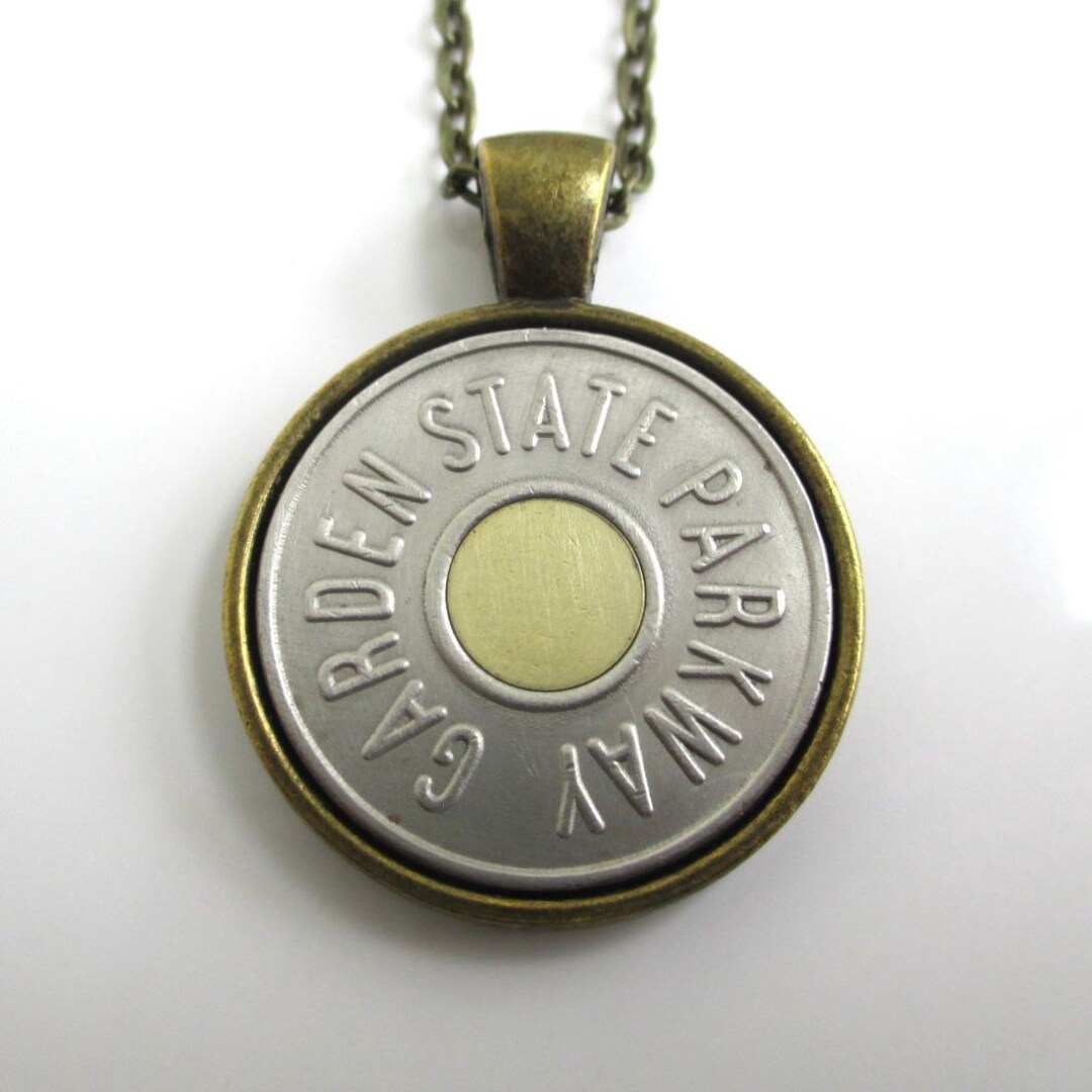 Garden State Parkway Transit Token Necklace - Repurposed Vintage Bi ...