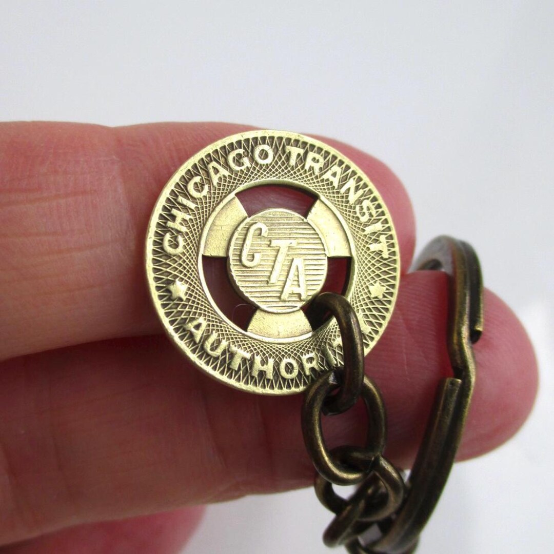 Chicago CTA Token Keychain - Repurposed Vintage Transit Token / Gold ...