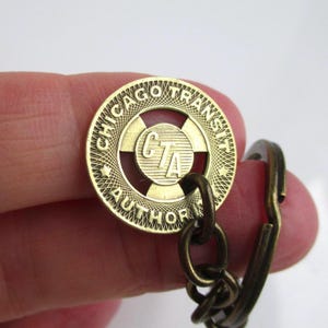 Chicago CTA Token Keychain Repurposed Vintage Transit Token / Gold Tone ...