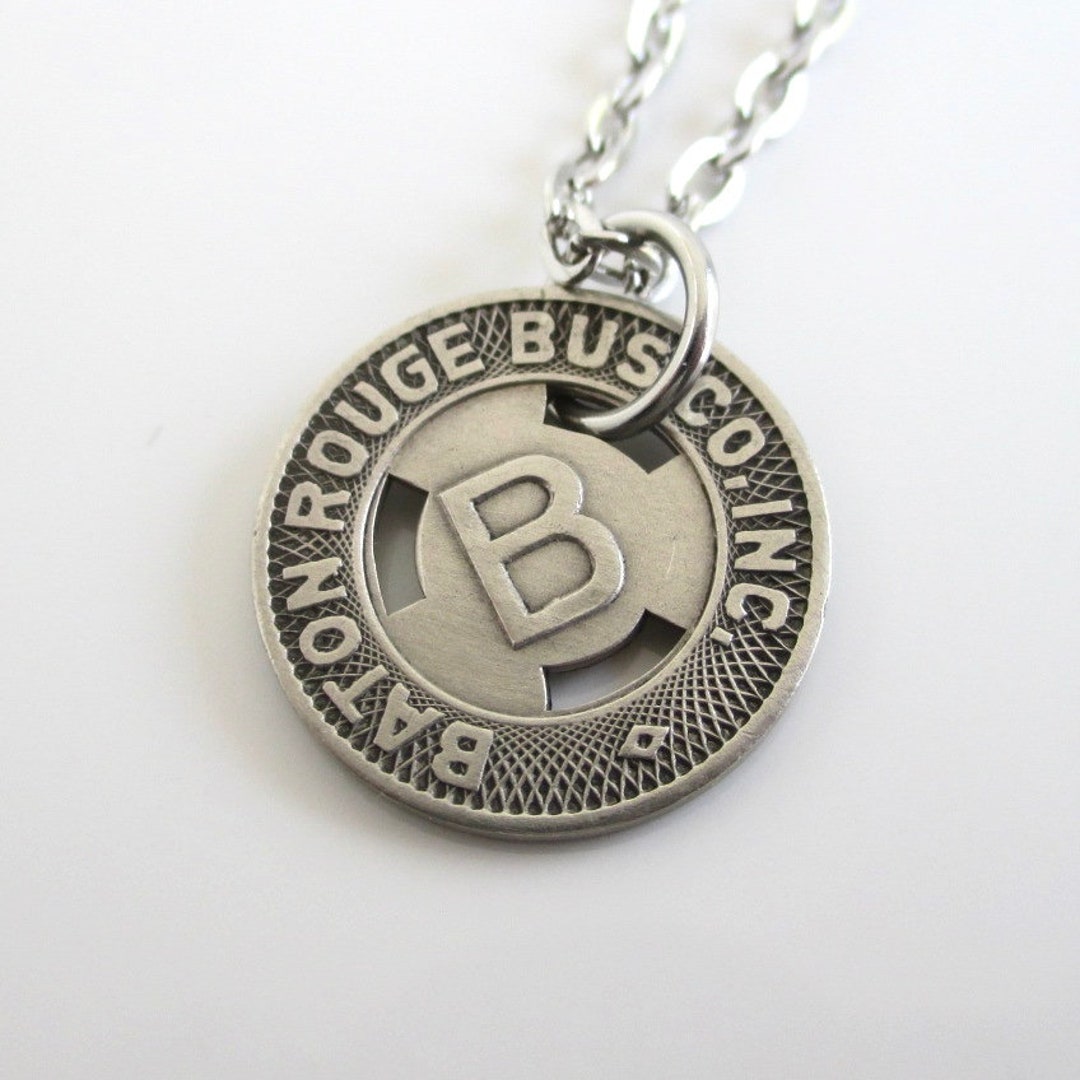 BATON ROUGE Transit Token Pendant Necklace Repurposed Vintage 1950's ...