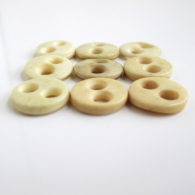 9 Vintage Bone Buttons Antique Two Hole Eye Shape Clothing - Etsy