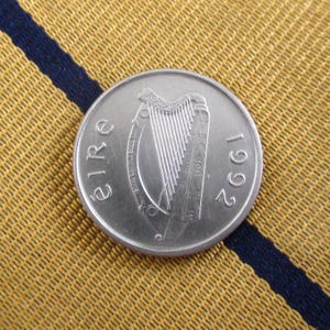 EIRE Ireland Coin Tie Tack / Lapel Pin - Repurposed Vintage Silver Tone ...