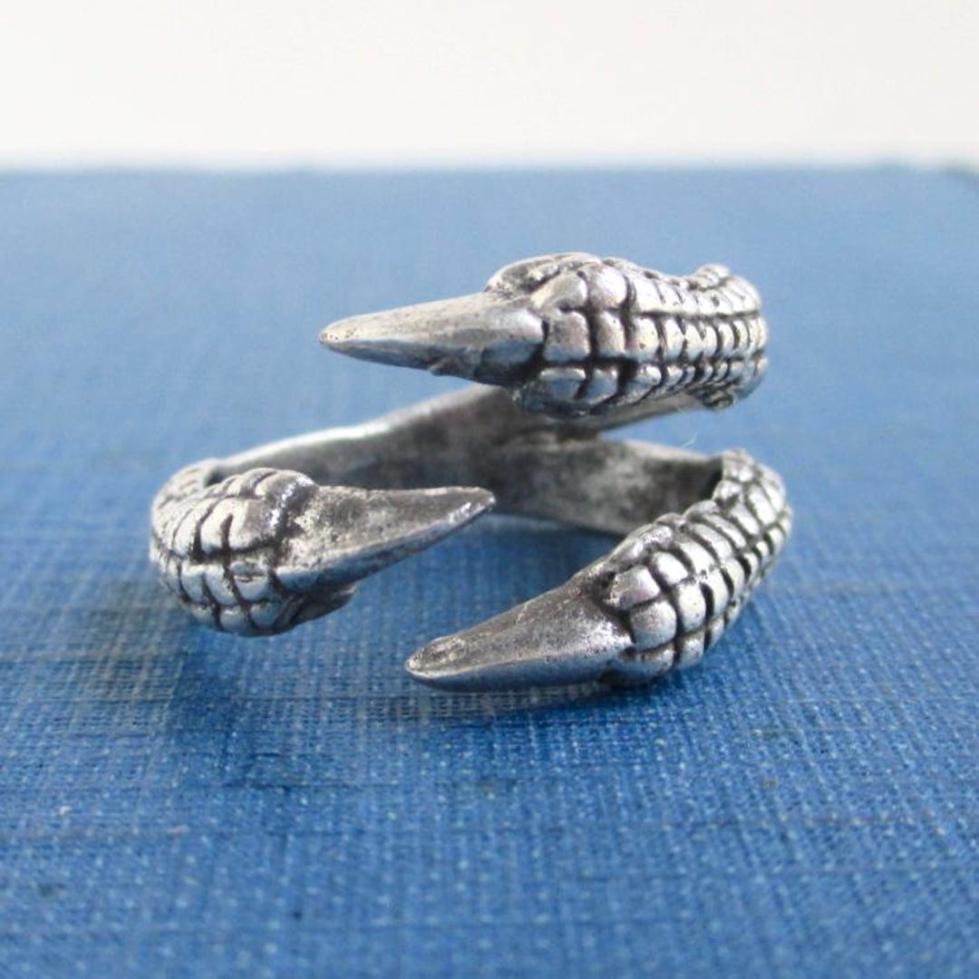 Claw or Talon Ring - Adjustable Size Silver Tone Bypass Ring - Etsy