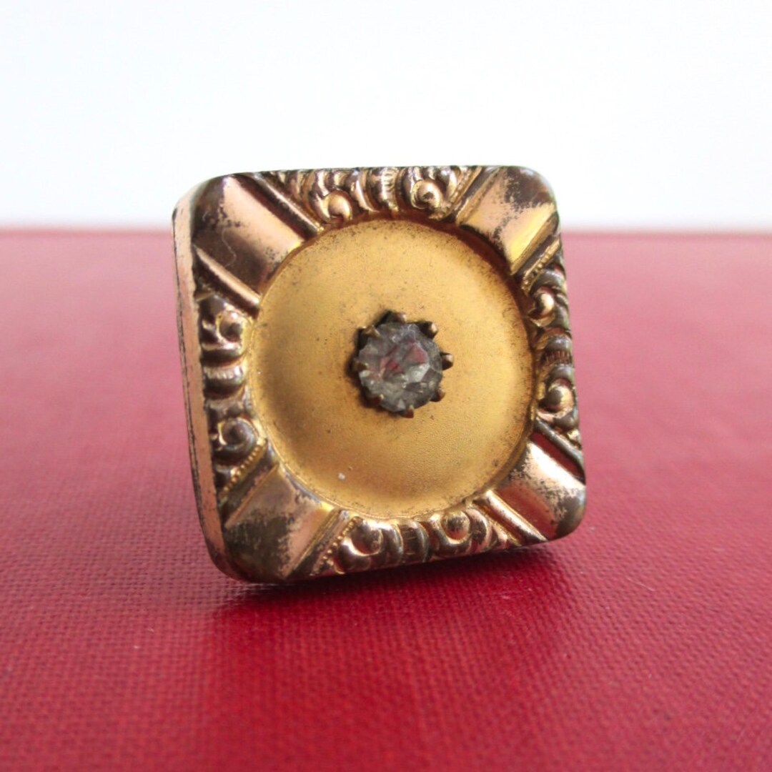 Antique Collar Button / Button Stud - Vintage Shirt or Dress Collar Button (gold Tone W ...