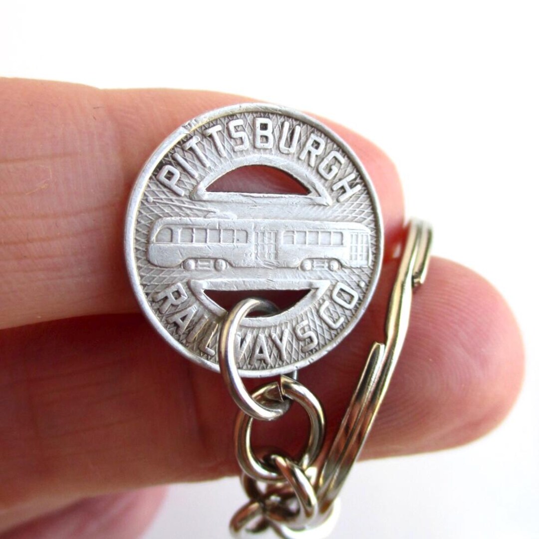 PITTSBURGH Railway Token Keychain - Repurposed Vintage Transit Token ...