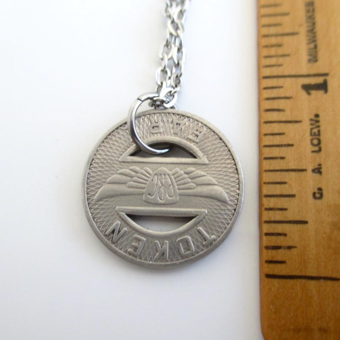 PITTSBURGH Railway Token Pendant Necklace - Repurposed Vintage Transit ...