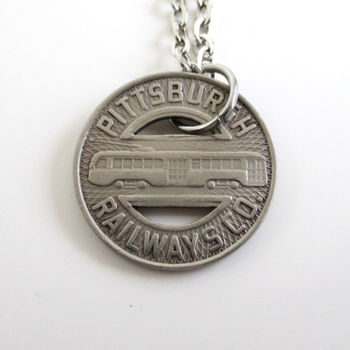 PITTSBURGH Railway Token Pendant Necklace Repurposed Vintage - Etsy
