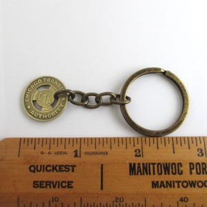 Chicago CTA Token Keychain Repurposed Vintage Transit Token / Gold Tone ...