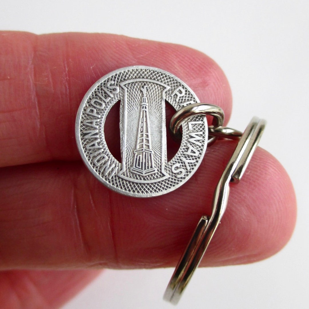 INDIANAPOLIS Transit Token Keychain - Repurposed Vintage Coin Key Chain ...