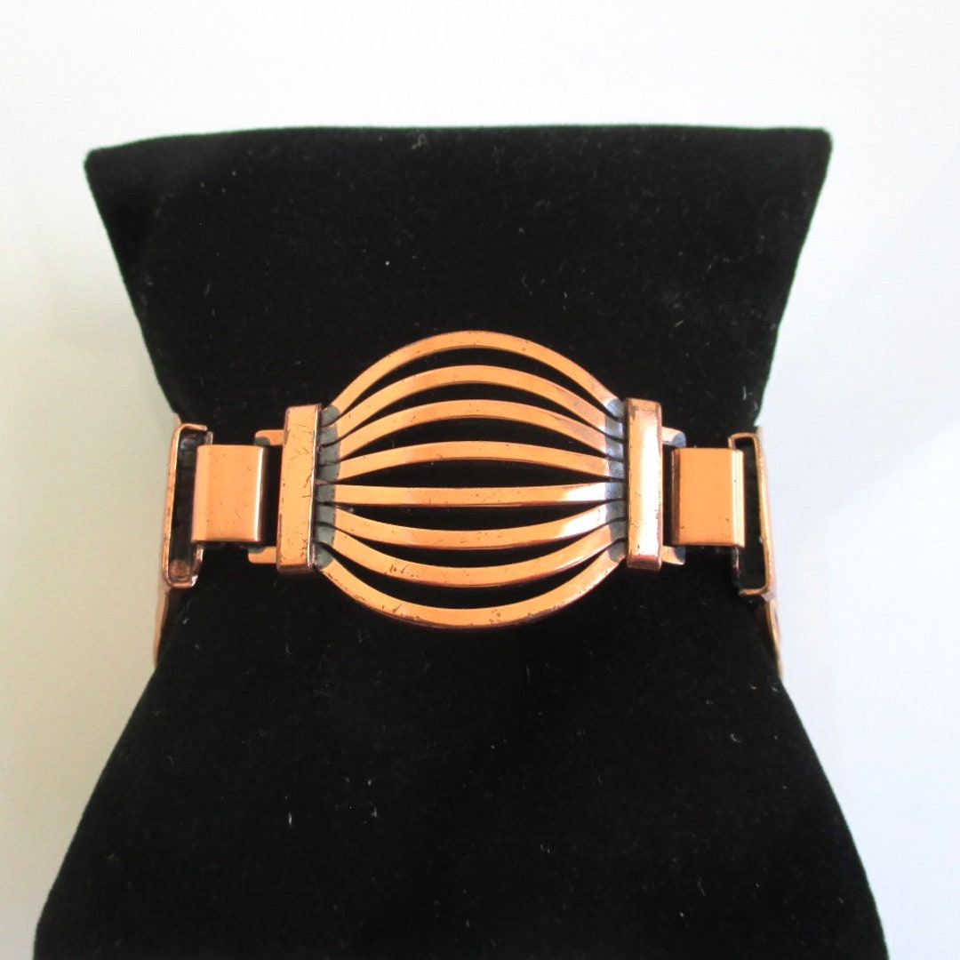 RENOIR Solid Copper Link Bracelet Vintage 1 1/16 Wide - Etsy
