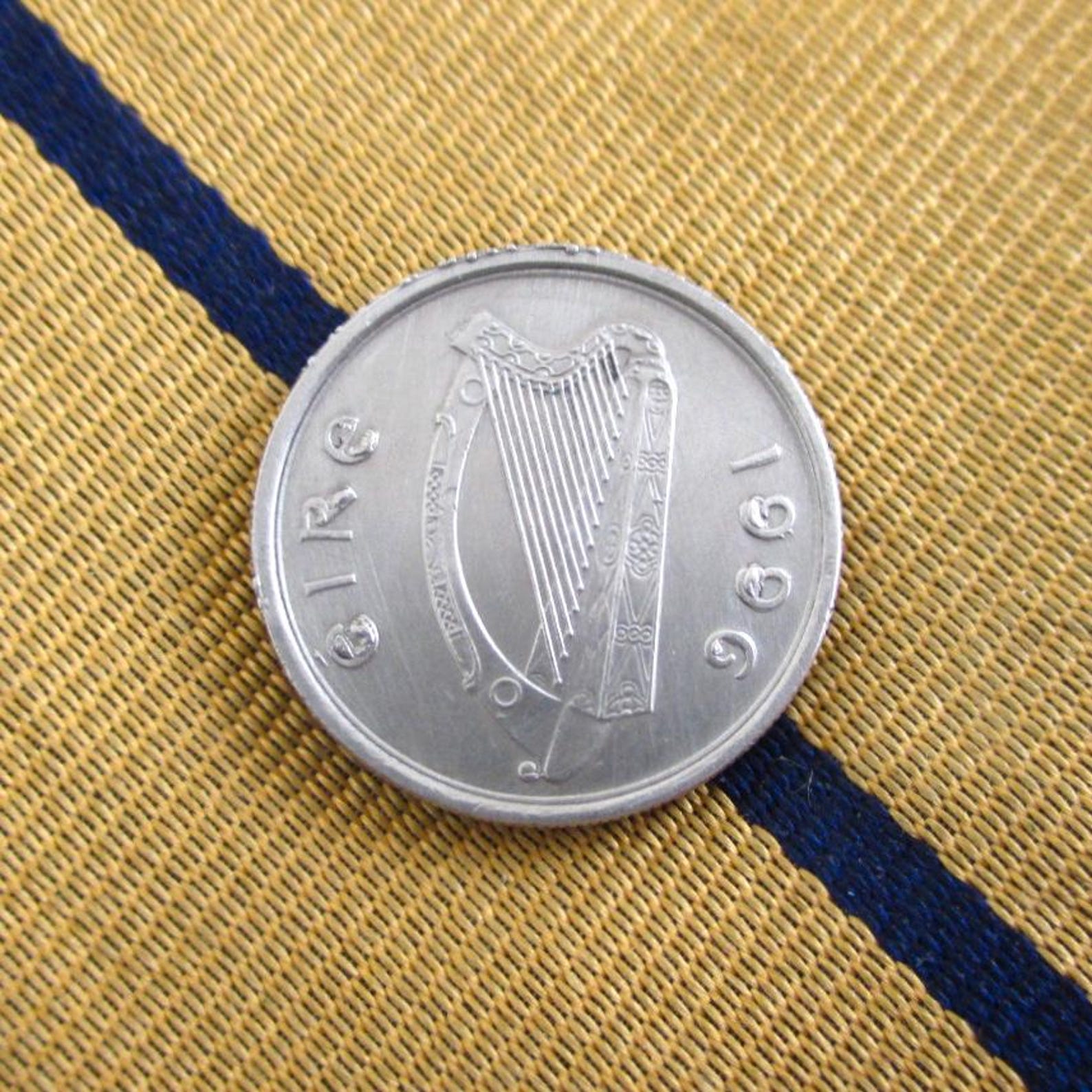 EIRE Ireland Coin Tie Tack / Lapel Pin - Repurposed Vintage Silver Tone ...