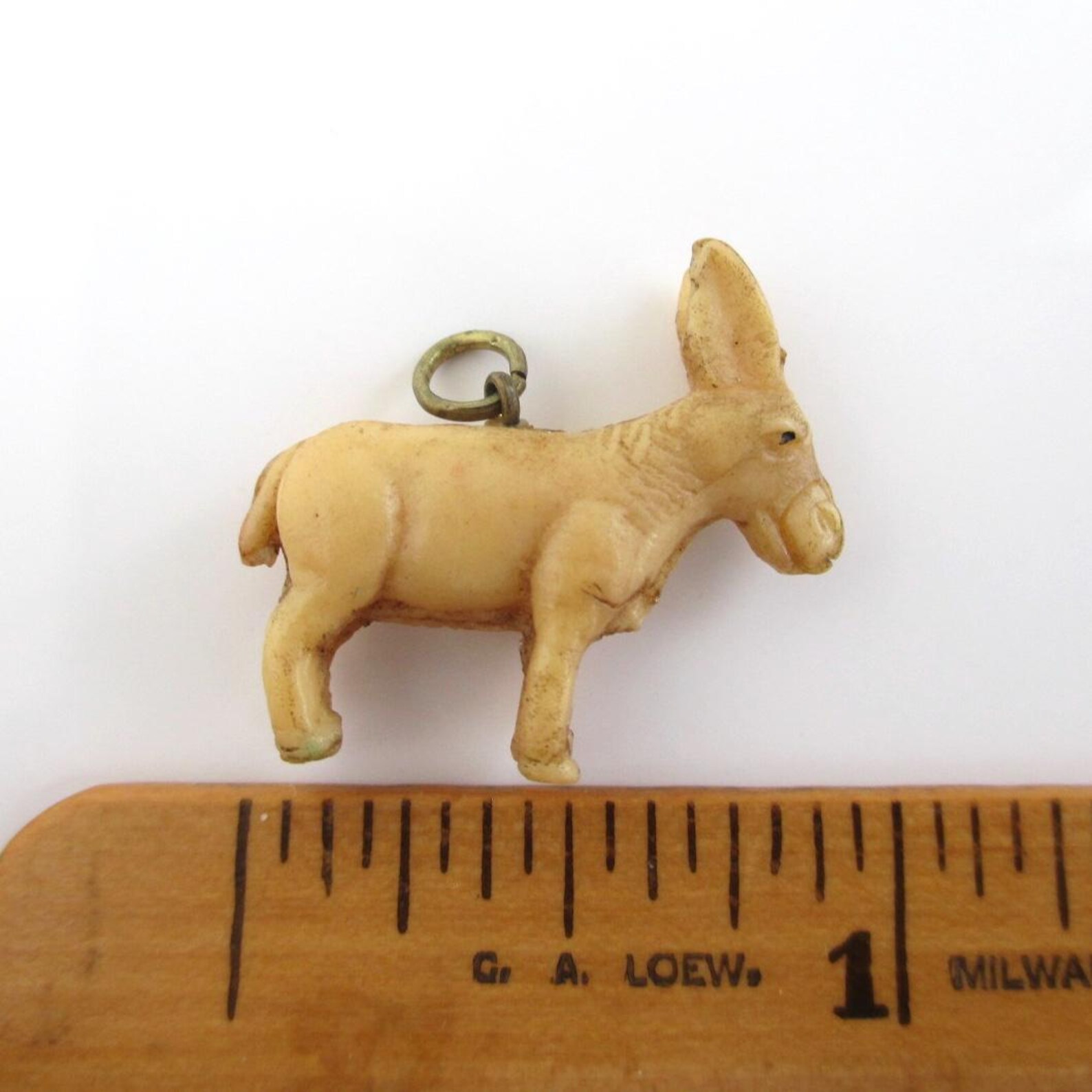 Celluloid Donkey Charm - Vintage 3D W/ Metal Top Ring - Etsy