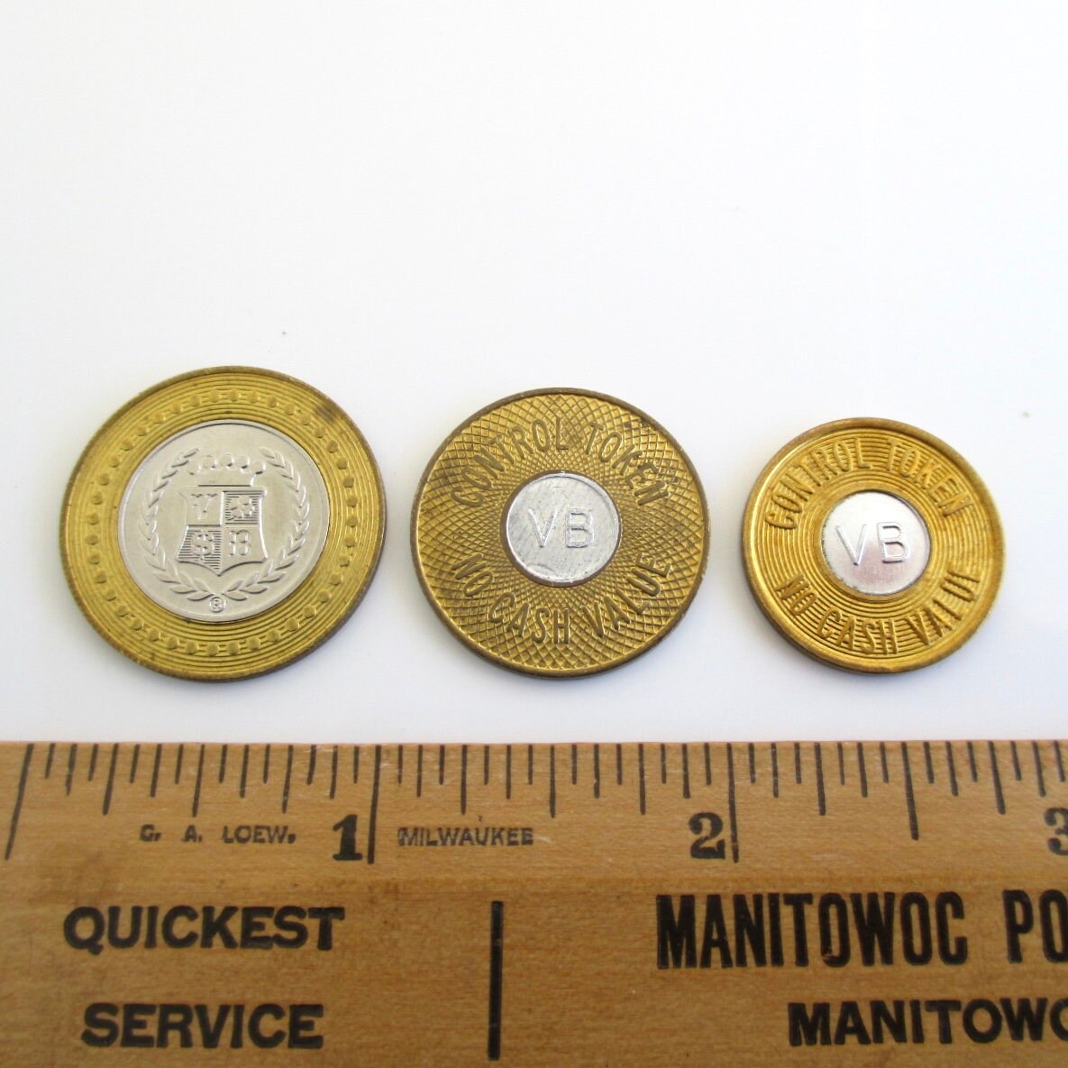 3 Vintage Control Tokens Bi-metal VB CT93 CT06 & CT38 - Etsy