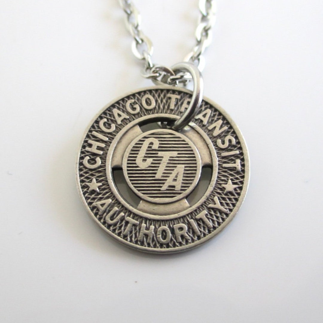 CHICAGO CTA Token Pendant Necklace Repurposed Vintage - Etsy