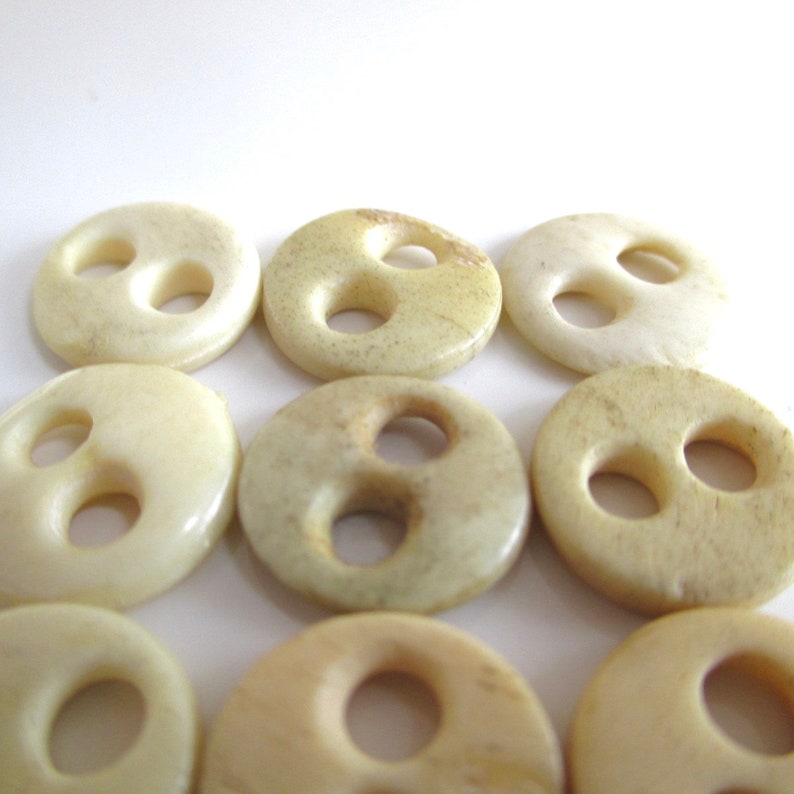 9 Vintage Bone Buttons Antique Two Hole Eye Shape Clothing - Etsy
