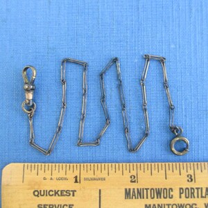 Vintage Pocket Watch Chain - Antique, Thin Chain Design W/ Double Clasp ...