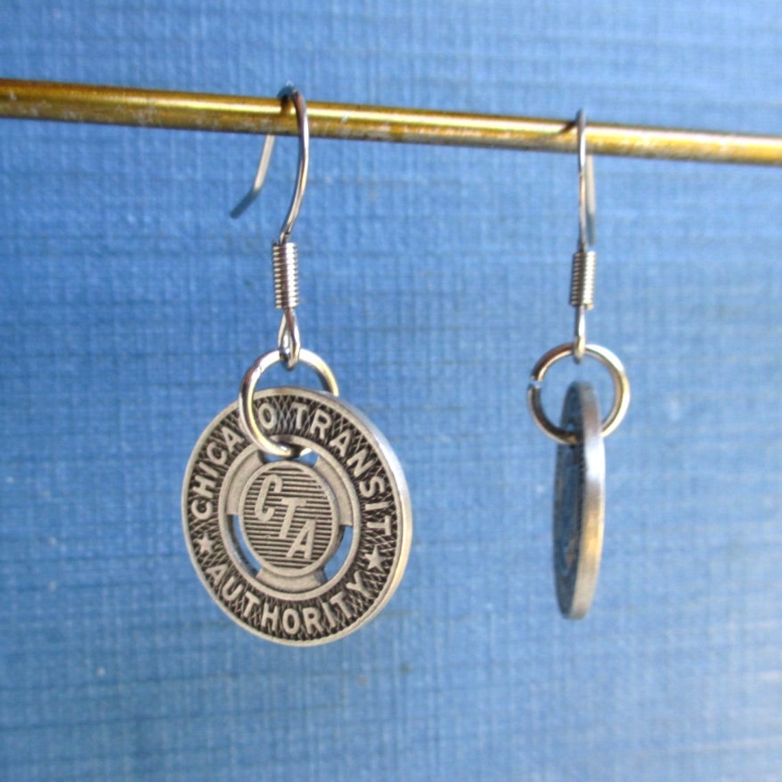 CHICAGO CTA Token Earrings Repurposed Vintage Transit Token - Etsy