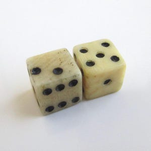 Tiny Hand Carved Bone Dice Set Vintage / Antique Small 8mm Handmade ...