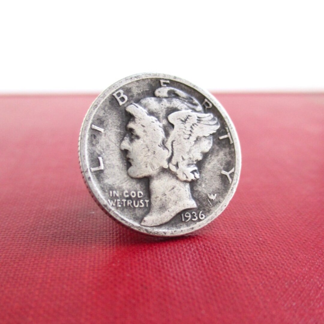 Mercury Dime Tie Tack / Lapel Pin Repurposed USA .900 Silver - Etsy