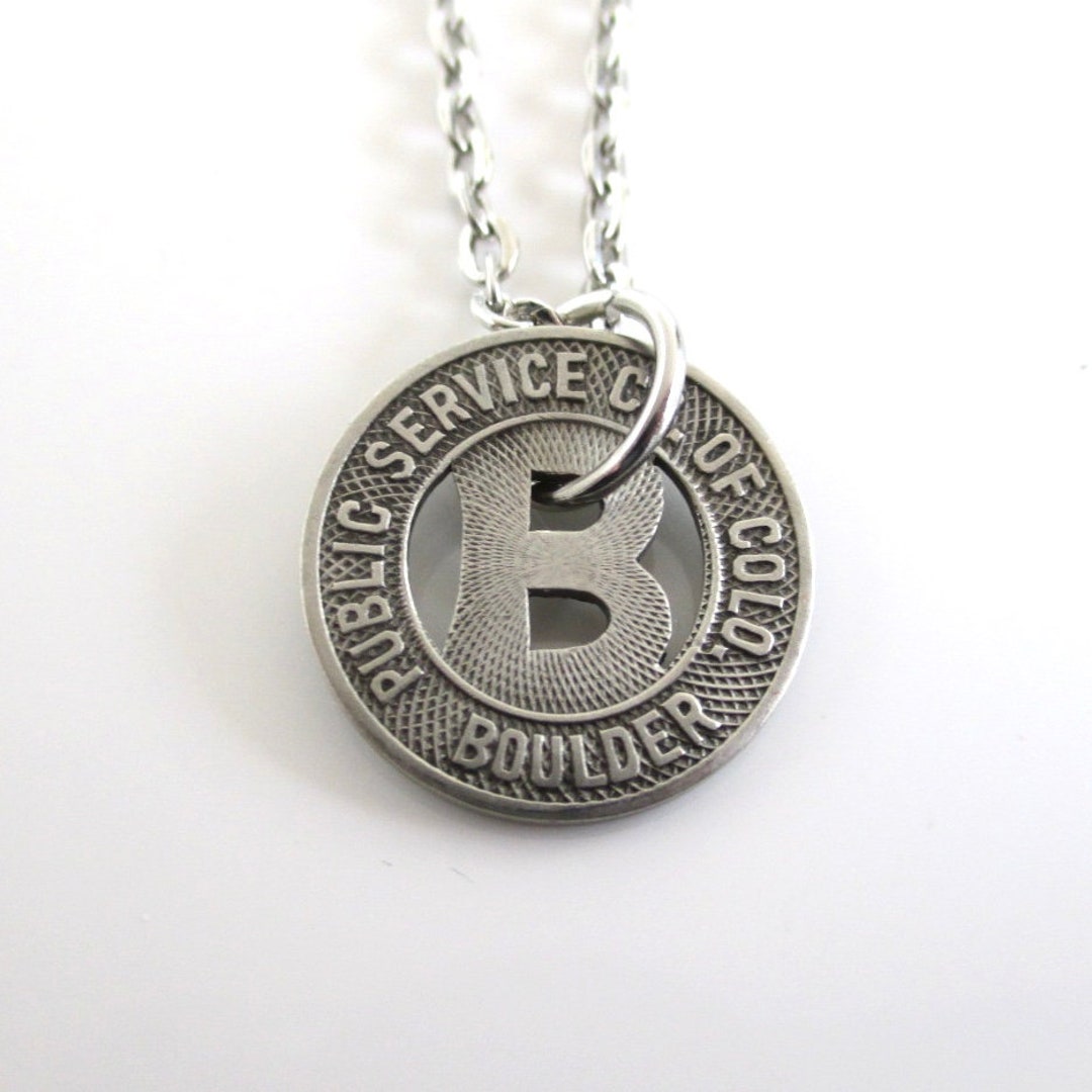 Boulder CO Transit Token Pendant Necklace Repurposed - Etsy