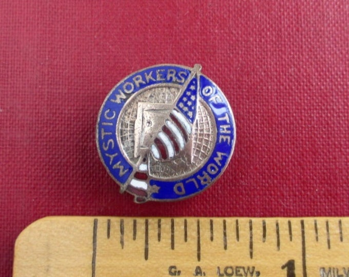 Mystic Workers of the World Lapel Pin / Screw Back Stud Button ...