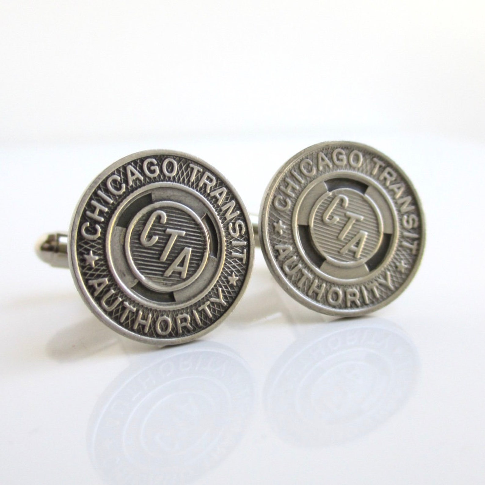CHICAGO Transit Token Cuff Links Repurposed Vintage CTA - Etsy