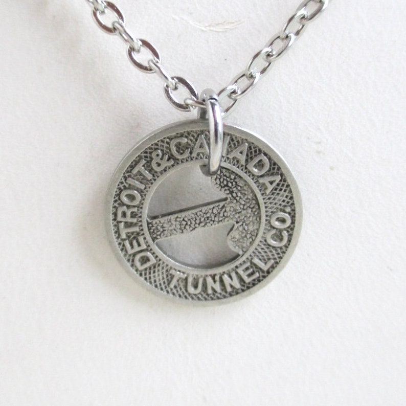 DETROIT Transit Token Pendant Necklace Repurposed Vintage | Etsy