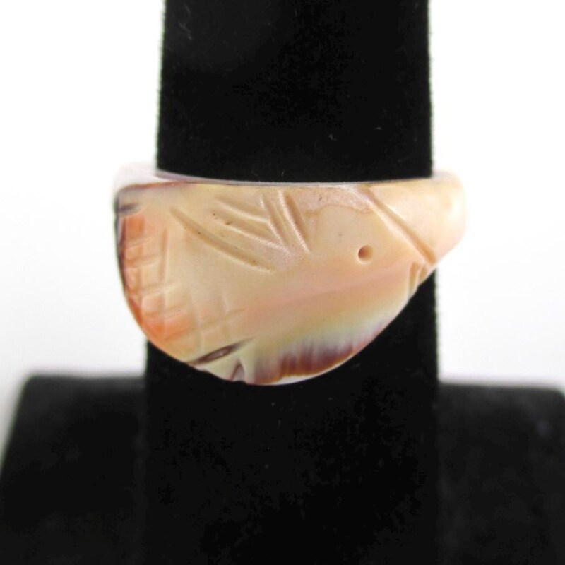 Carved Shell Ring - Etsy