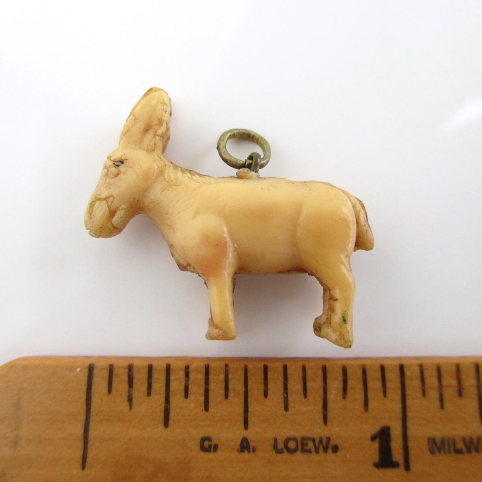 Celluloid Donkey Charm - Vintage 3D W/ Metal Top Ring - Etsy