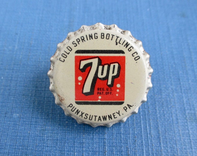 7up Bottle Cap Tie Tack / Lapel Pin - Repurposed Vintage Cork Back 7 up ...