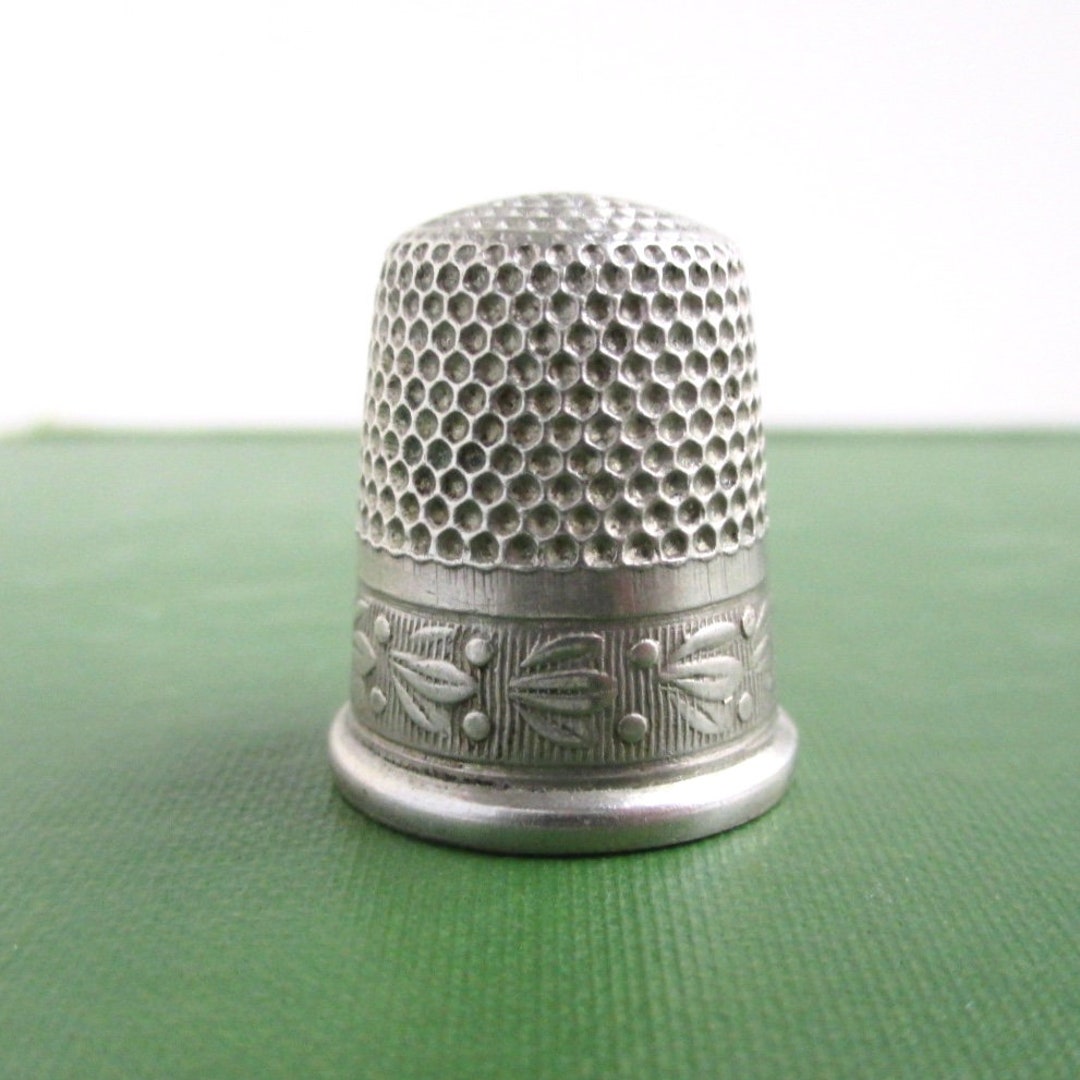 Silver Tone Thimble W/ Leaf & Berry Design - Vintage, Marked " U.S.A ...