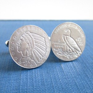 Indianhead .999 Silver Cuff Links - Repurposed 1/10 Oz. Indian Head ...