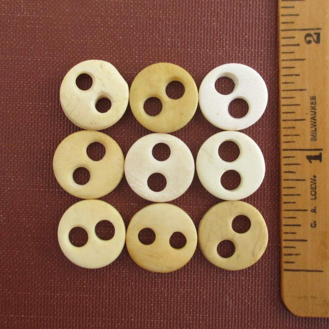 9 Vintage Bone Buttons - Antique Eye Shape Clothing Buttons - Larger 14 ...