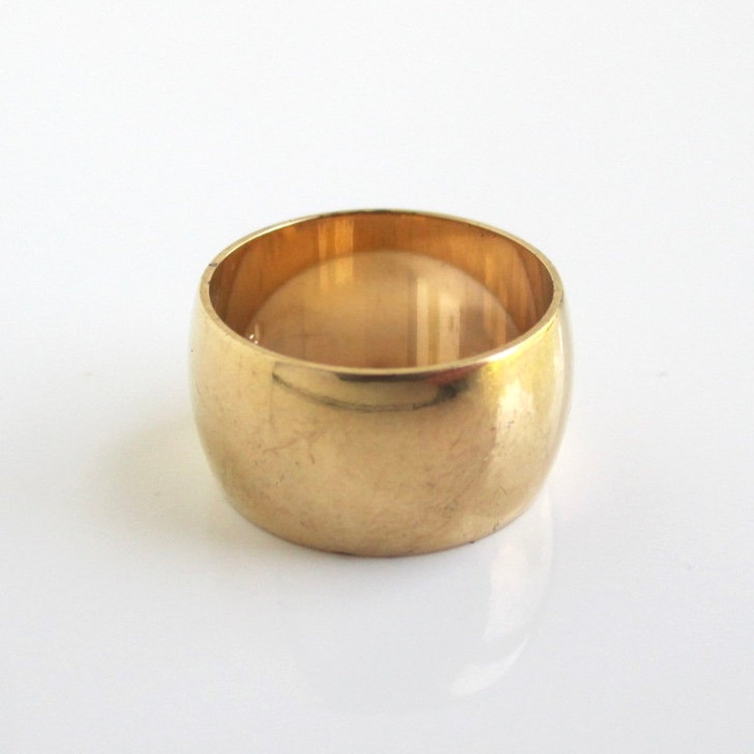 Park Lane Gold Tone Band Ring Vintage Wide Smooth Band Size 4.75 5 ...