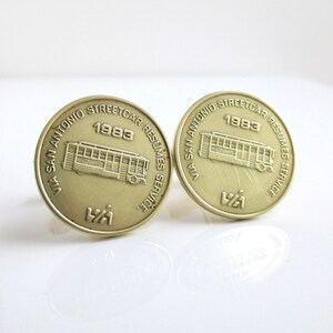 SAN ANTONIO Streetcar Token Cuff Links - Repurposed 1983 Commemorative ...