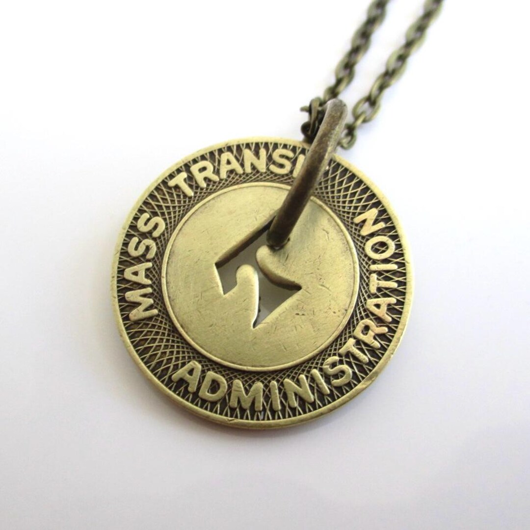 Baltimore, MD Transit Token Pendant Necklace - Repurposed Vintage Mass ...