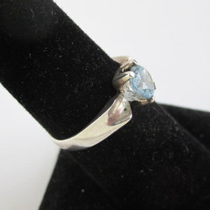 Sterling Silver & Light Blue Stone Ring Vintage Worn - Etsy