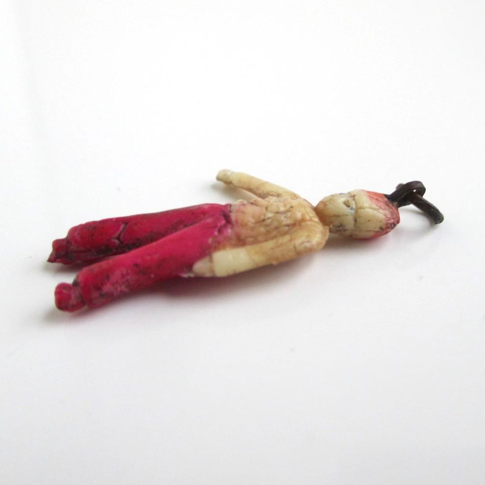 Vintage Celluloid Figure Charm - Hand Painted W/ Metal Top Ring - Etsy