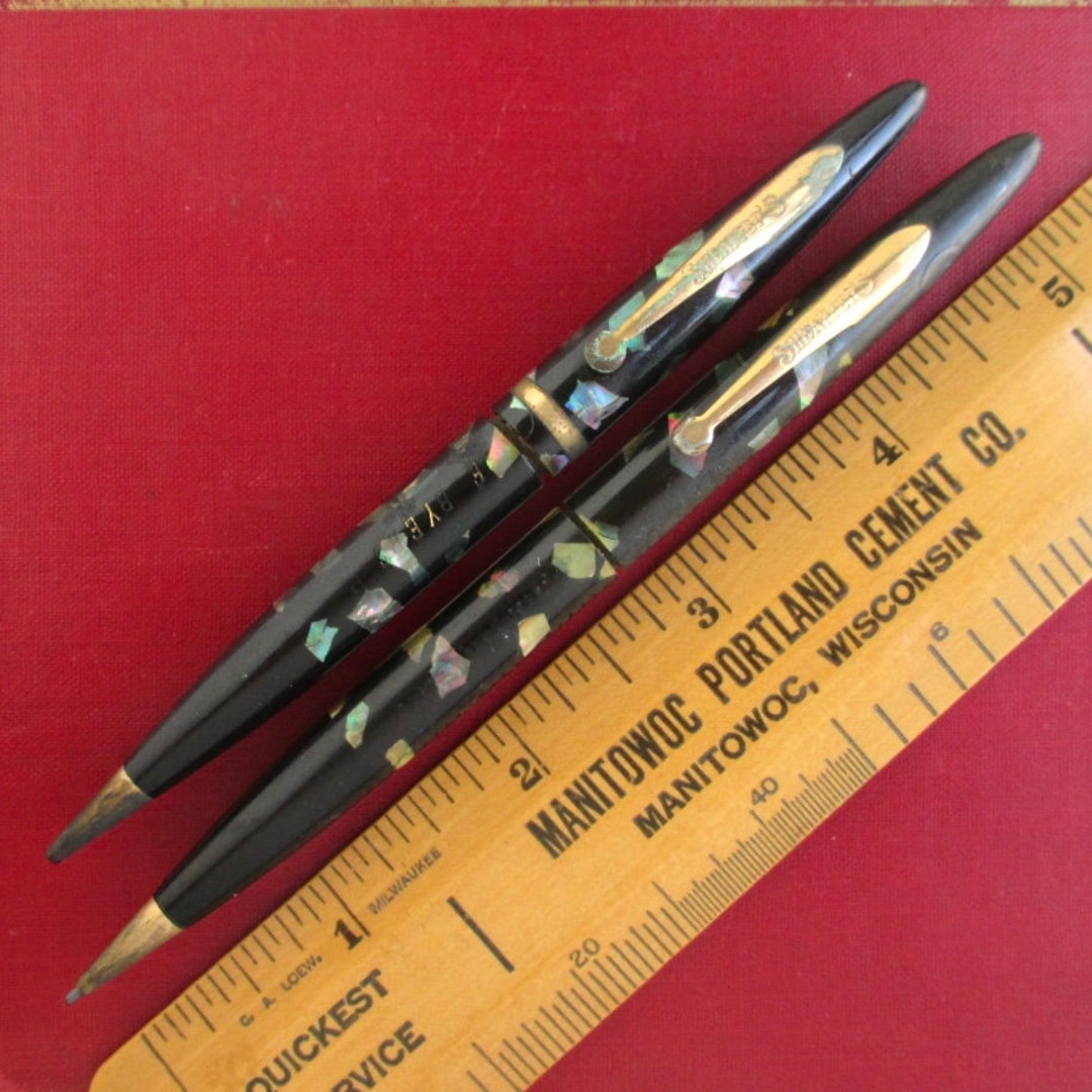 2 Sheaffer Balance Ebonized Pearl Radite Mechanical Pencils - Vintage ...