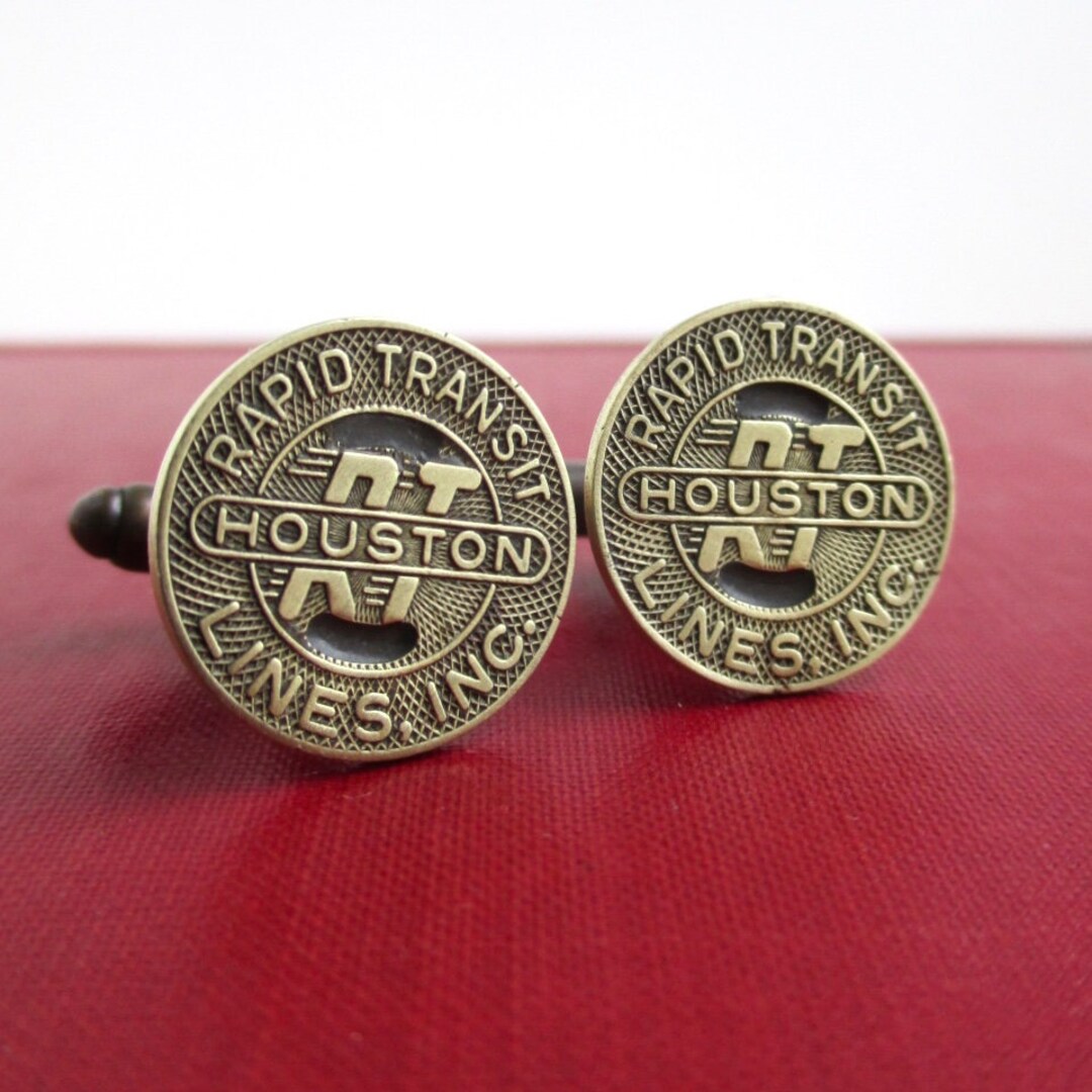 HOUSTON Transit Token Cuff Links - Repurposed Vintage 1960's Rapid ...