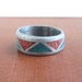 Red & Blue Stone Inlay Band Ring - Vintage Southwest Dark Silver Tone ...